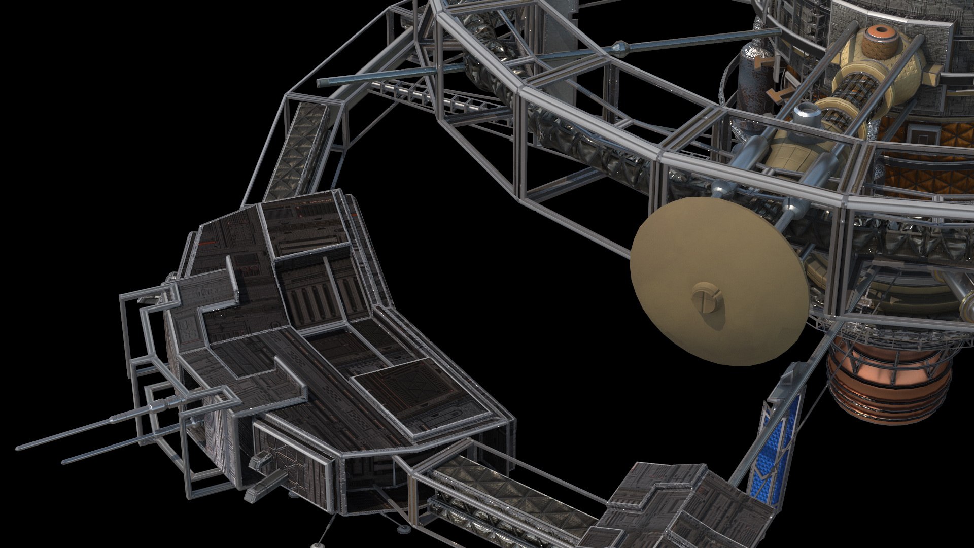 3D Model Steampunk Space Station - TurboSquid 2323165