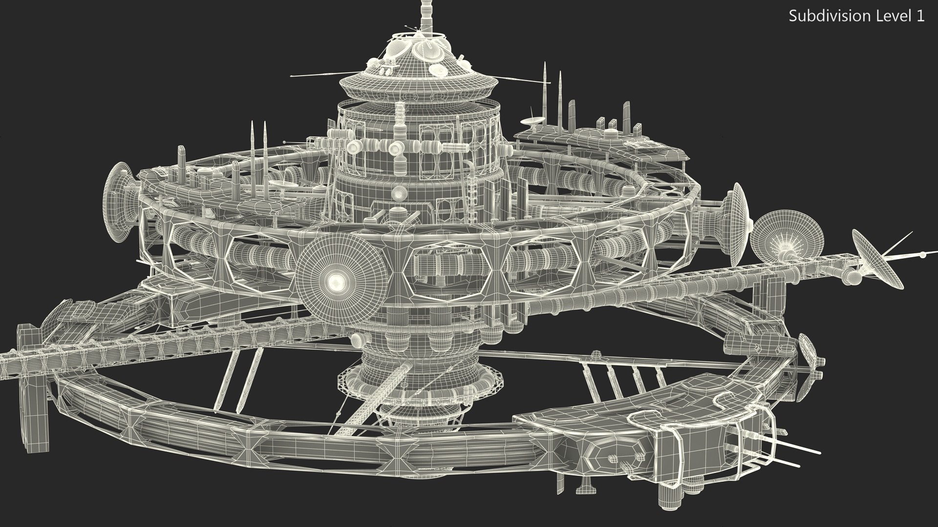 3D Model Steampunk Space Station - TurboSquid 2323165