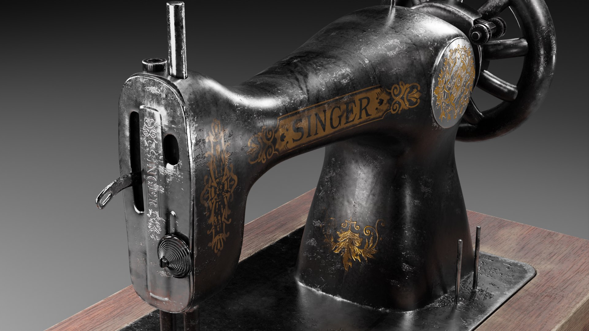 3D Singer Old Sewing Machine 3D Model And PBR Texture - TurboSquid 2013235