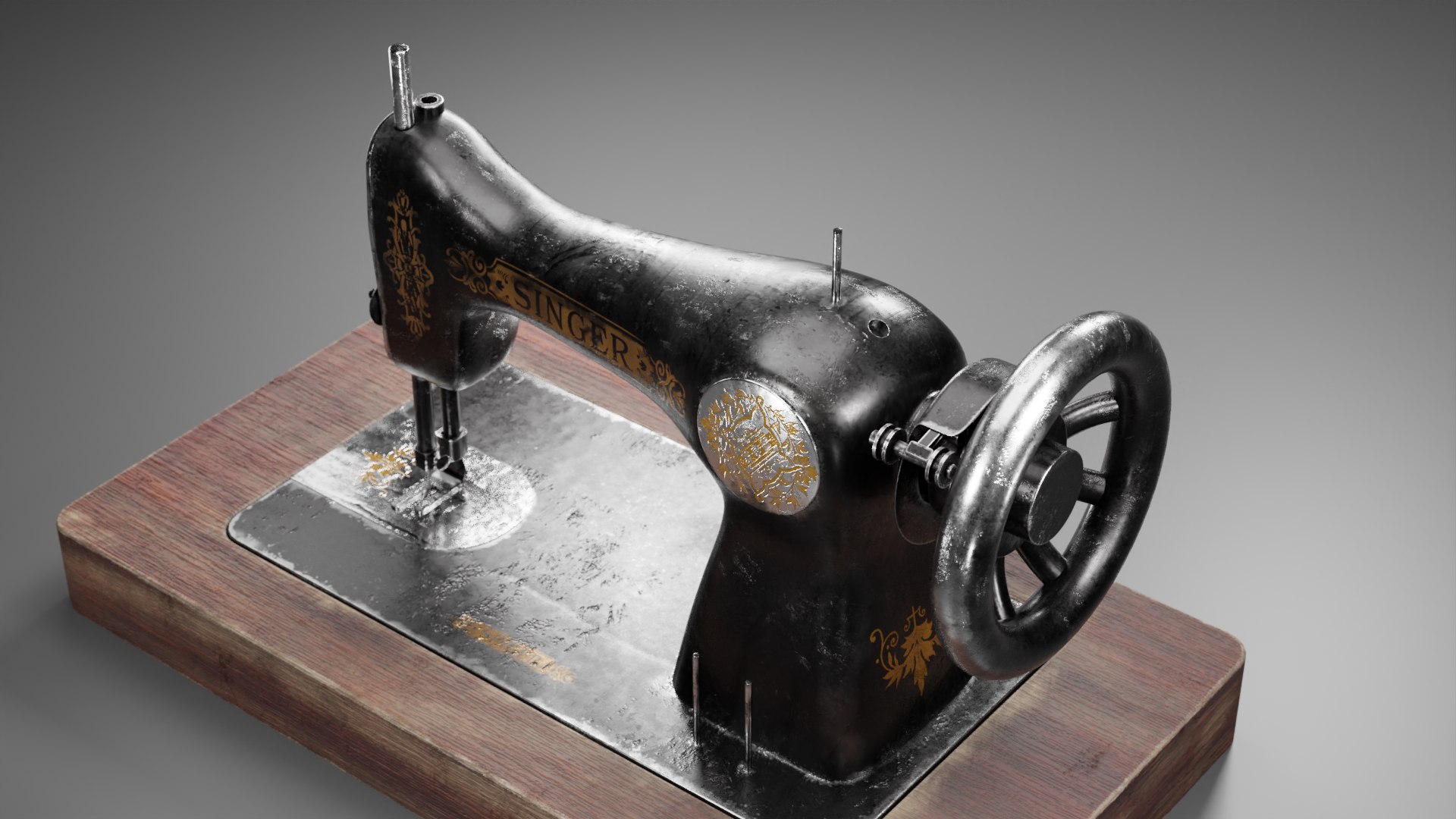 3D Singer Old Sewing Machine 3D Model And PBR Texture - TurboSquid 2013235