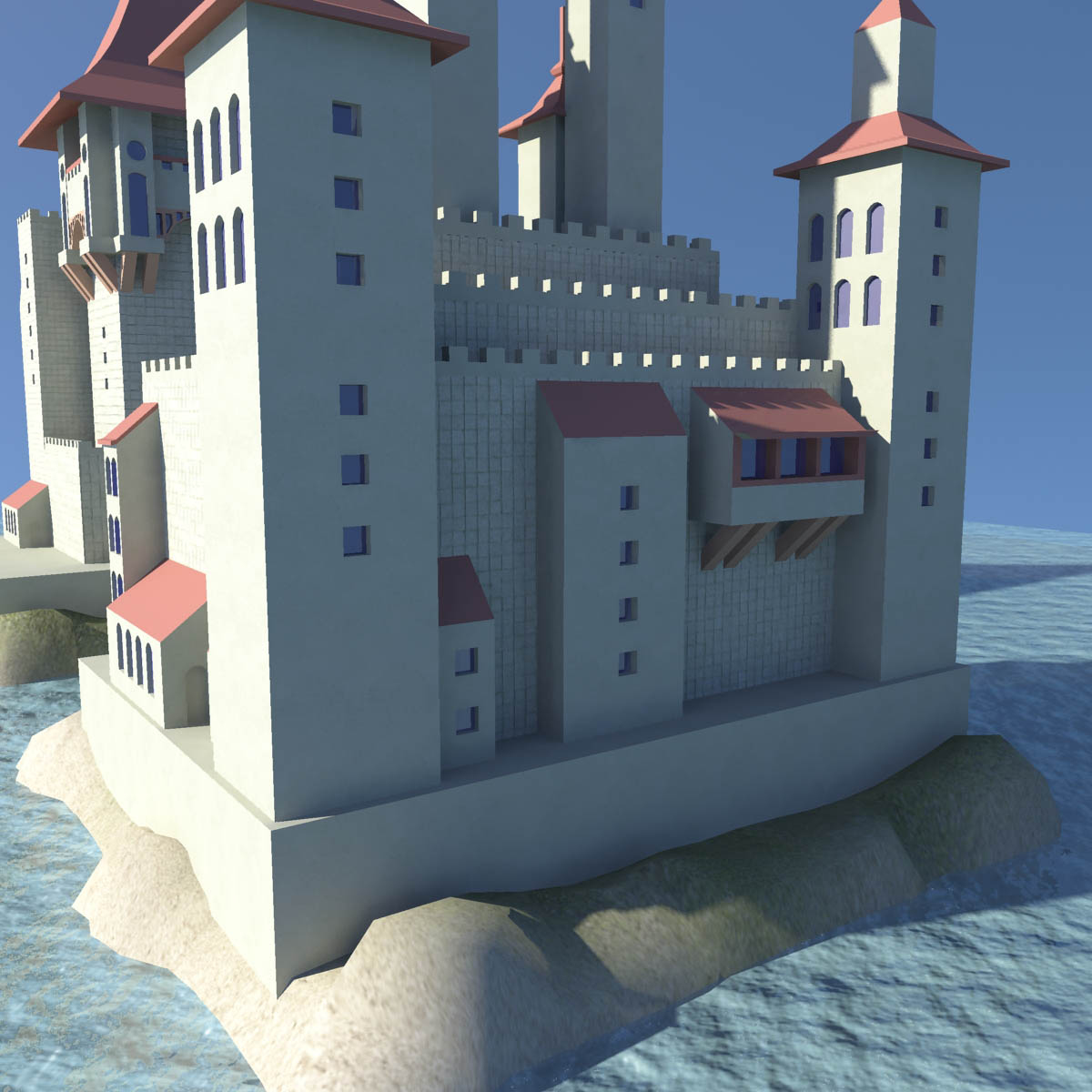 3ds max sea castle