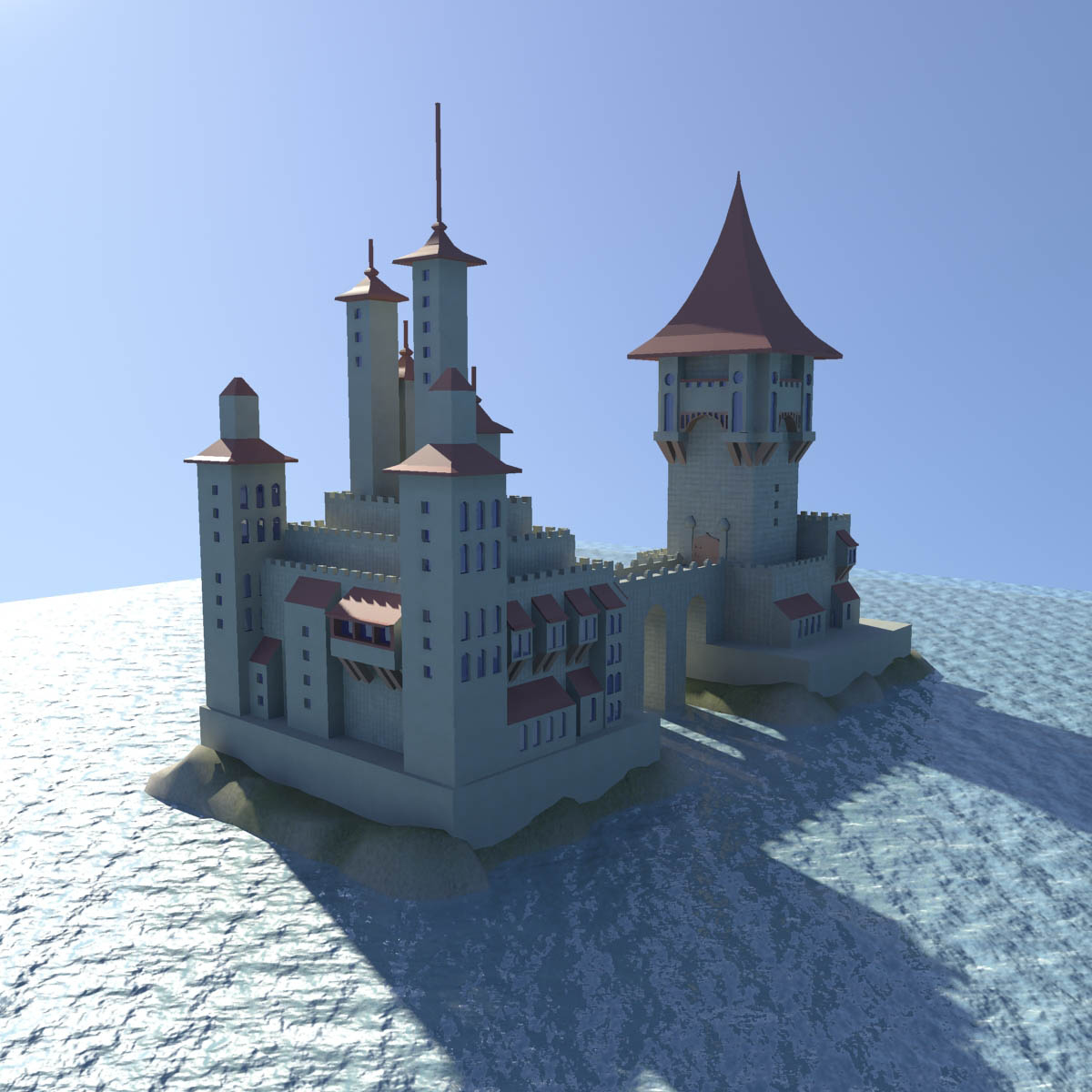 3ds max sea castle