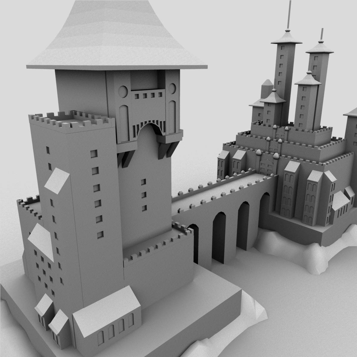 3ds max sea castle