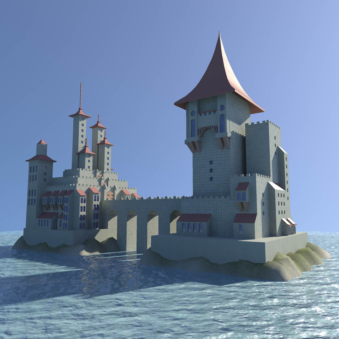 3ds max sea castle
