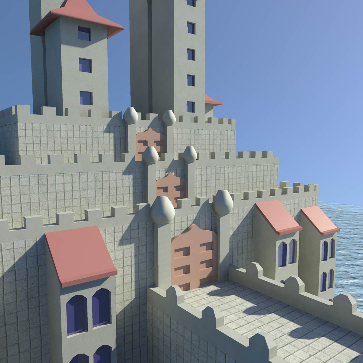 3ds max sea castle