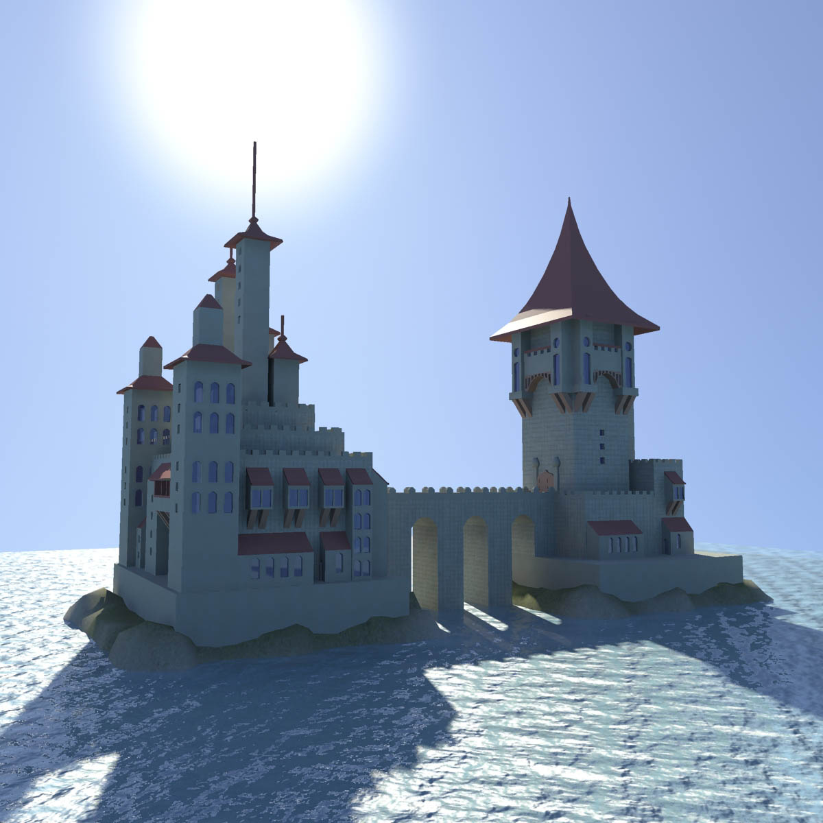 3ds max sea castle