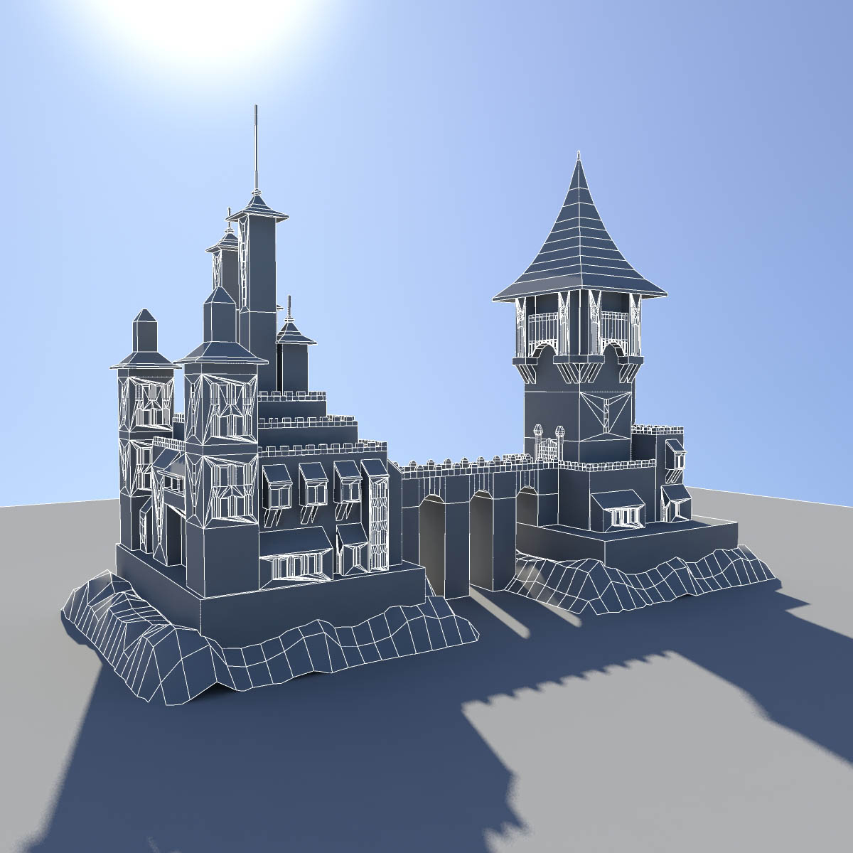 3ds max sea castle