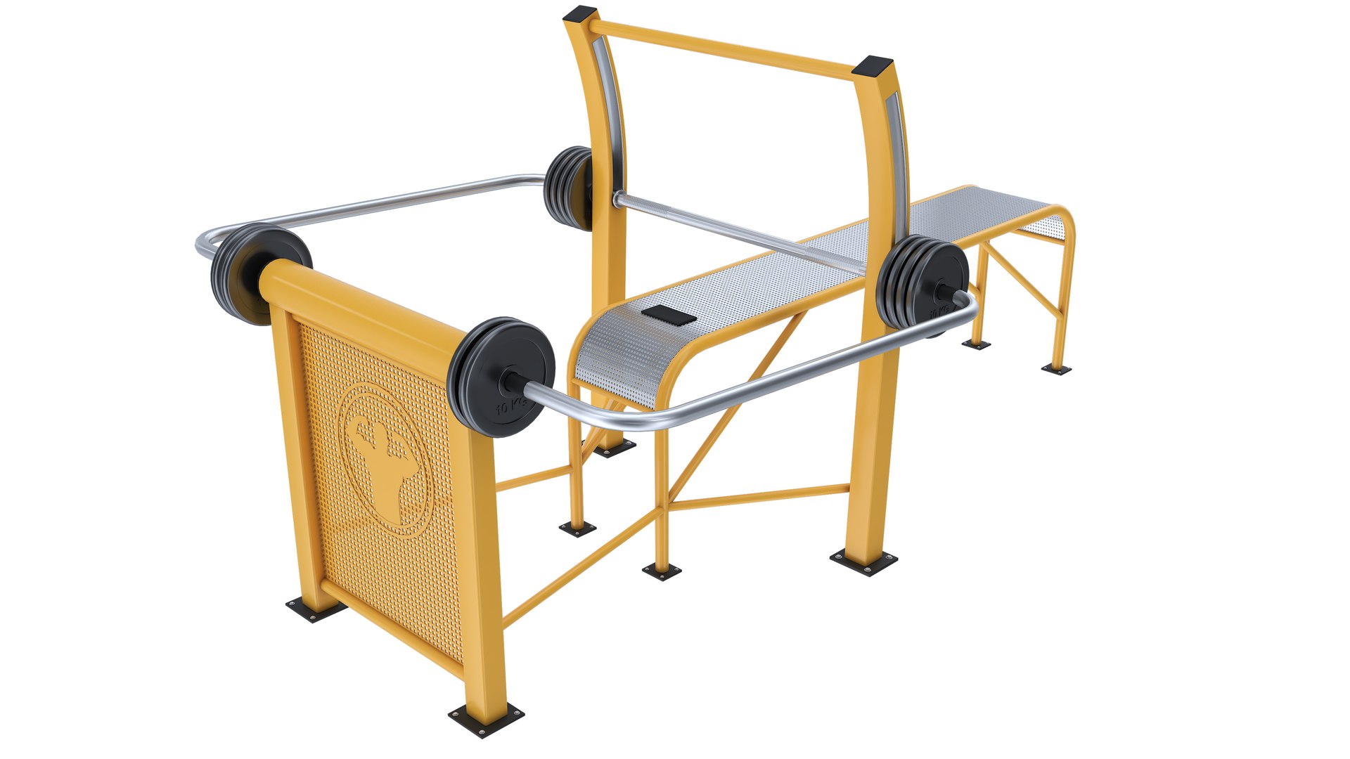 Street Bench Press 3D Model - TurboSquid 2221570