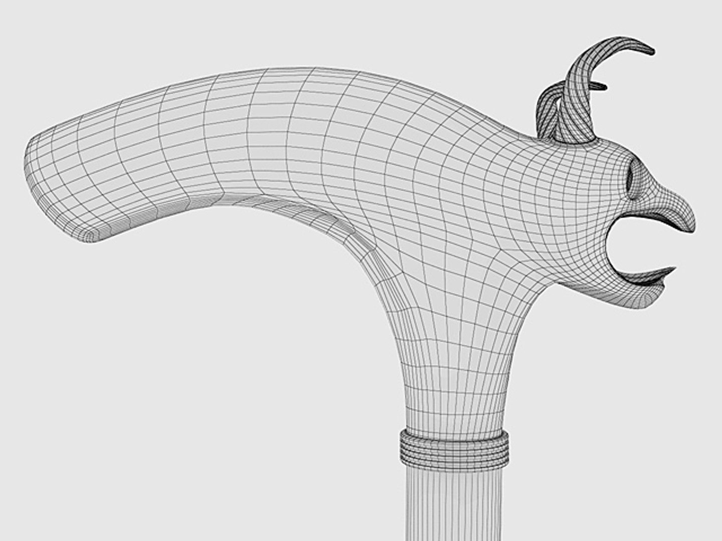 3d Model Ornate Walking Cane