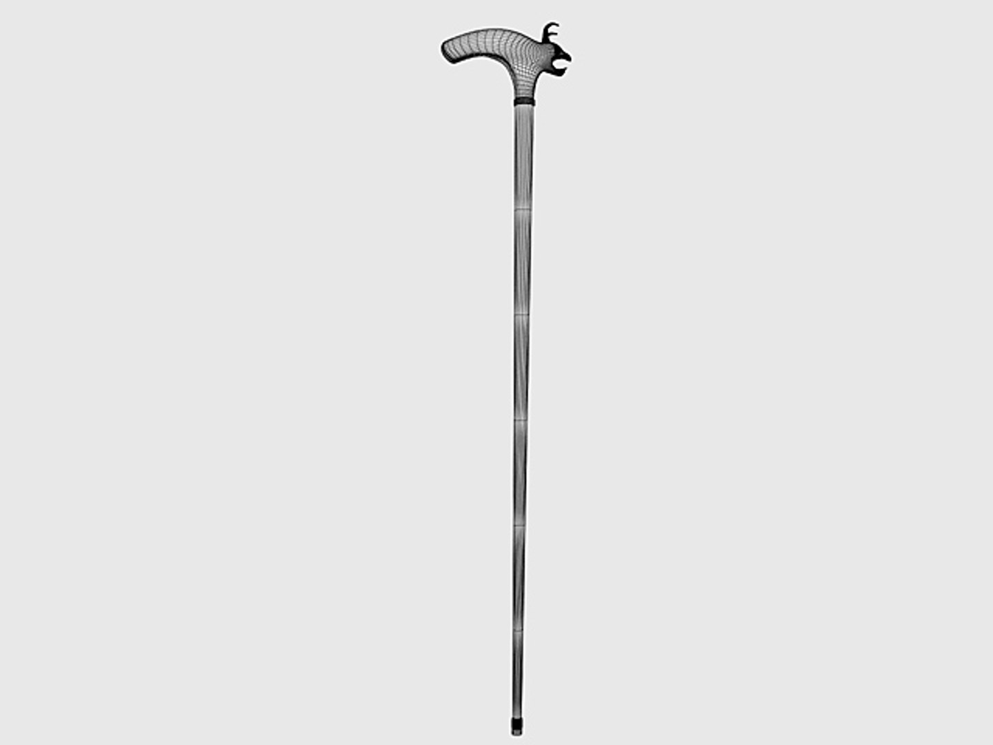 3d Model Ornate Walking Cane