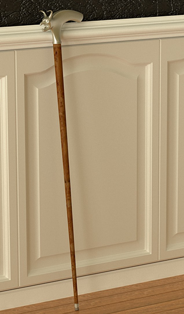 3d Model Ornate Walking Cane