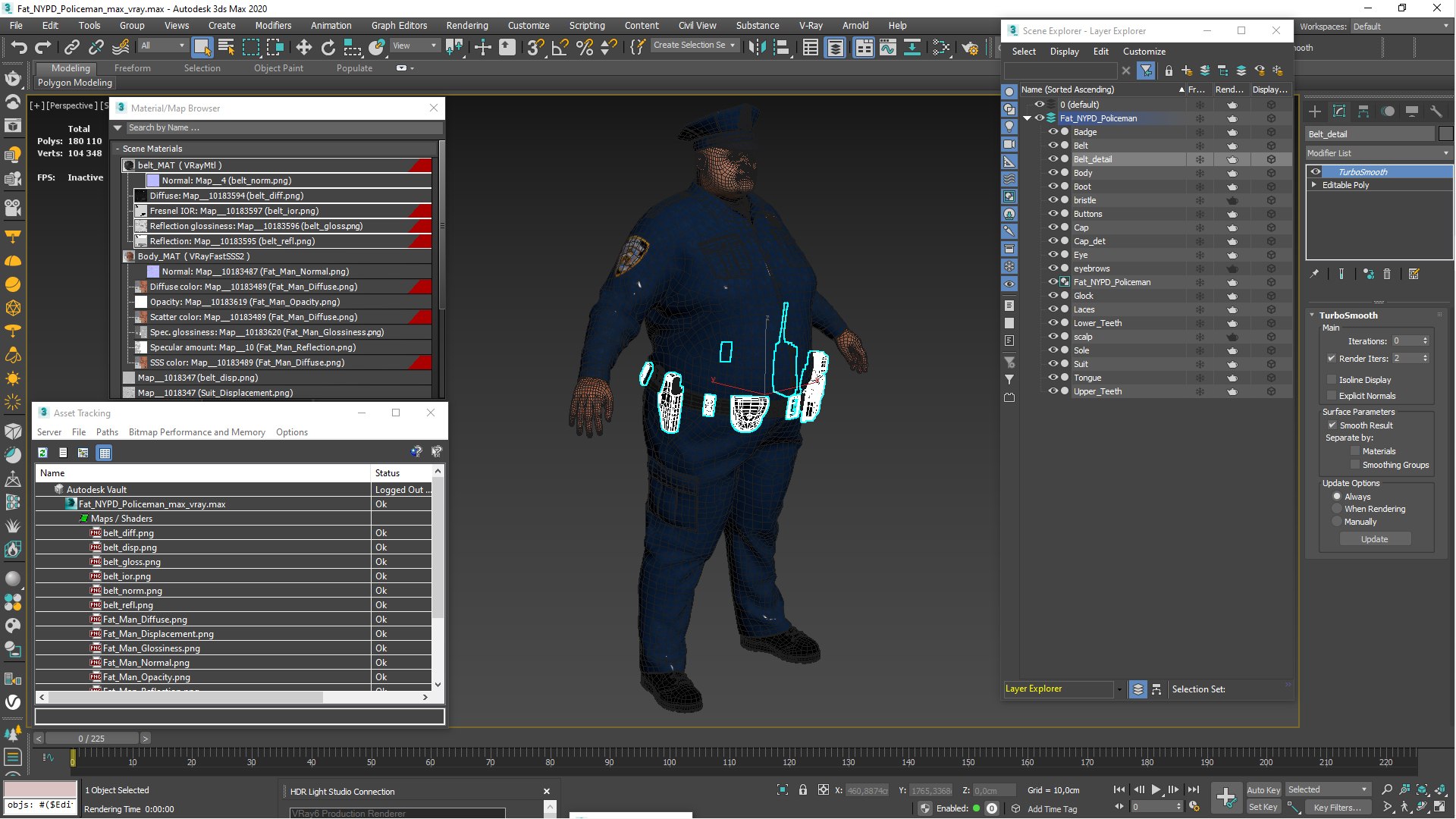 3D Model Fat NYPD Policeman - TurboSquid 2425819