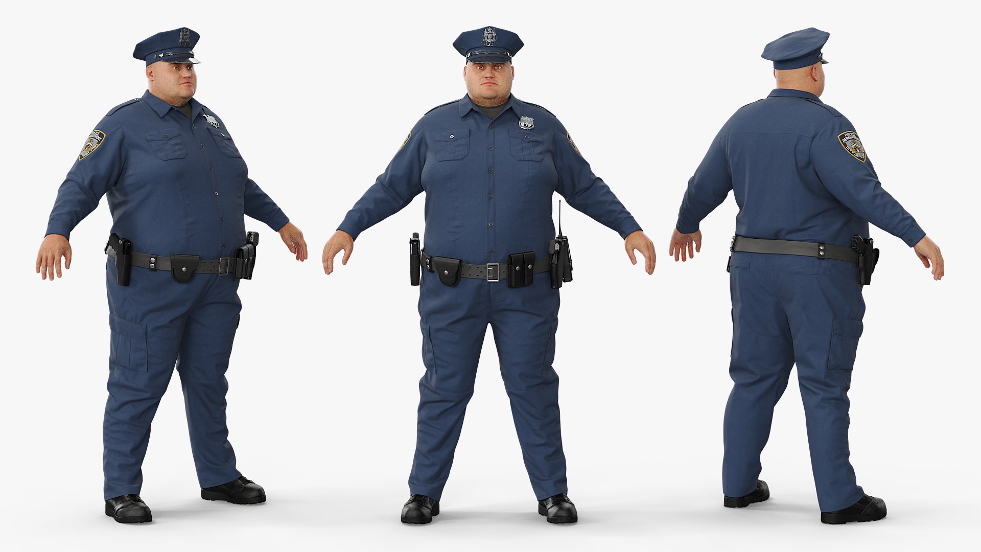 3D Model Fat NYPD Policeman - TurboSquid 2425819