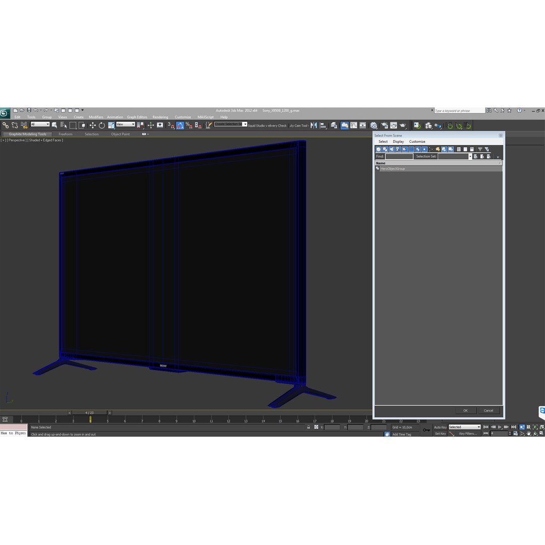 3d model sony 65 inch 4k