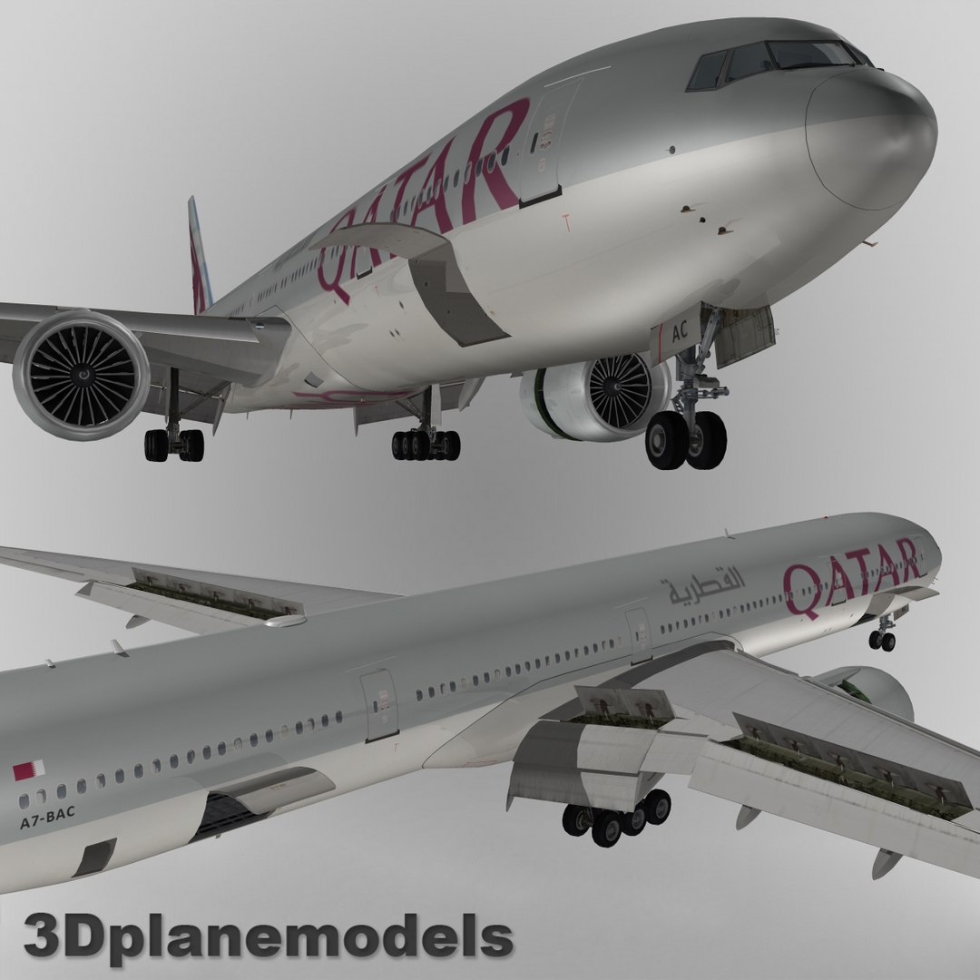 3dsmax Boeing 777-300er Aircraft Landing
