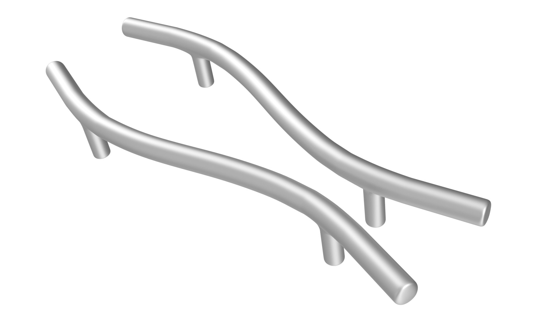 3D Model Door Handles Thin Wave Metal - TurboSquid 2235924
