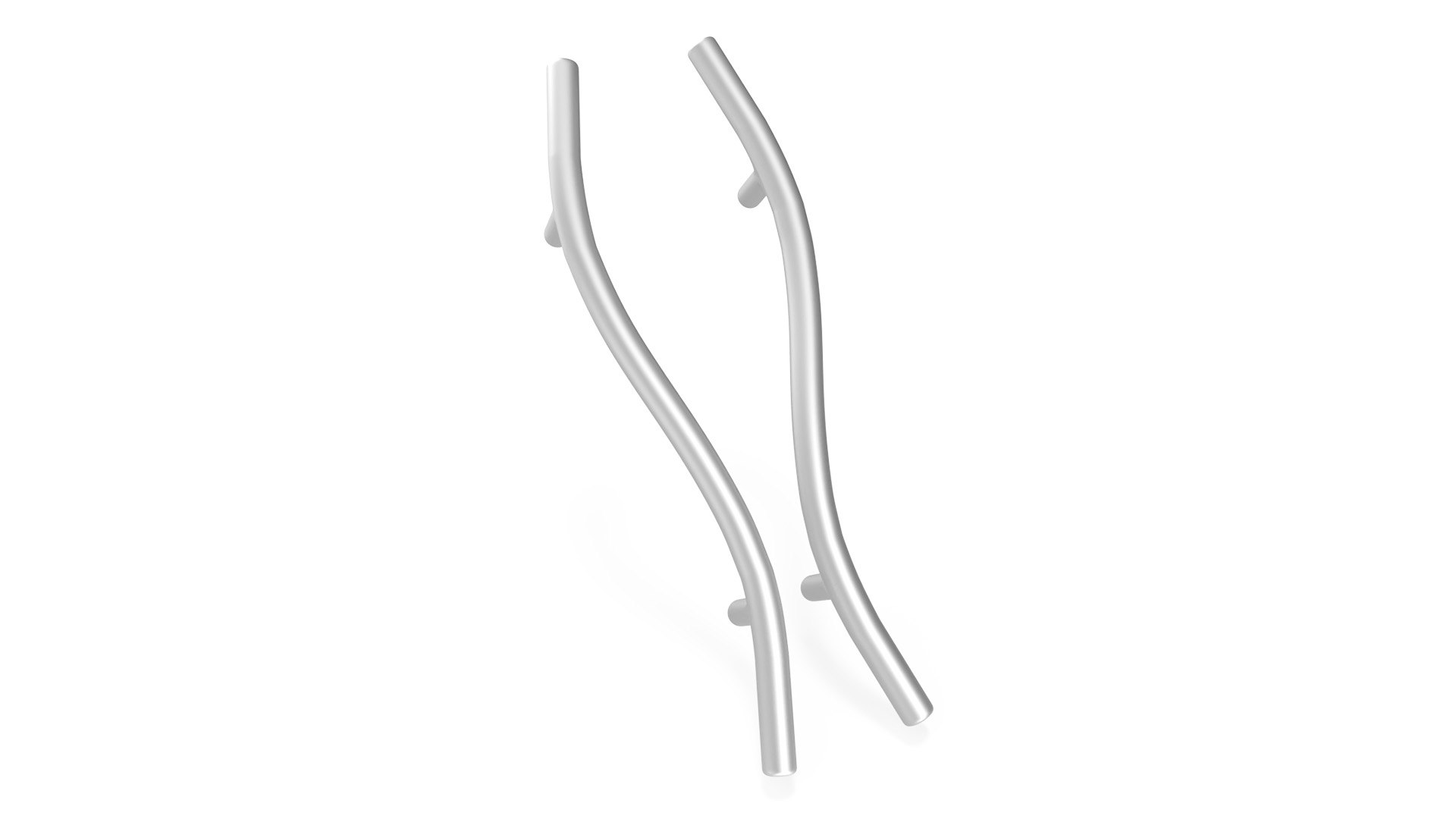 3D Model Door Handles Thin Wave Metal - TurboSquid 2235924