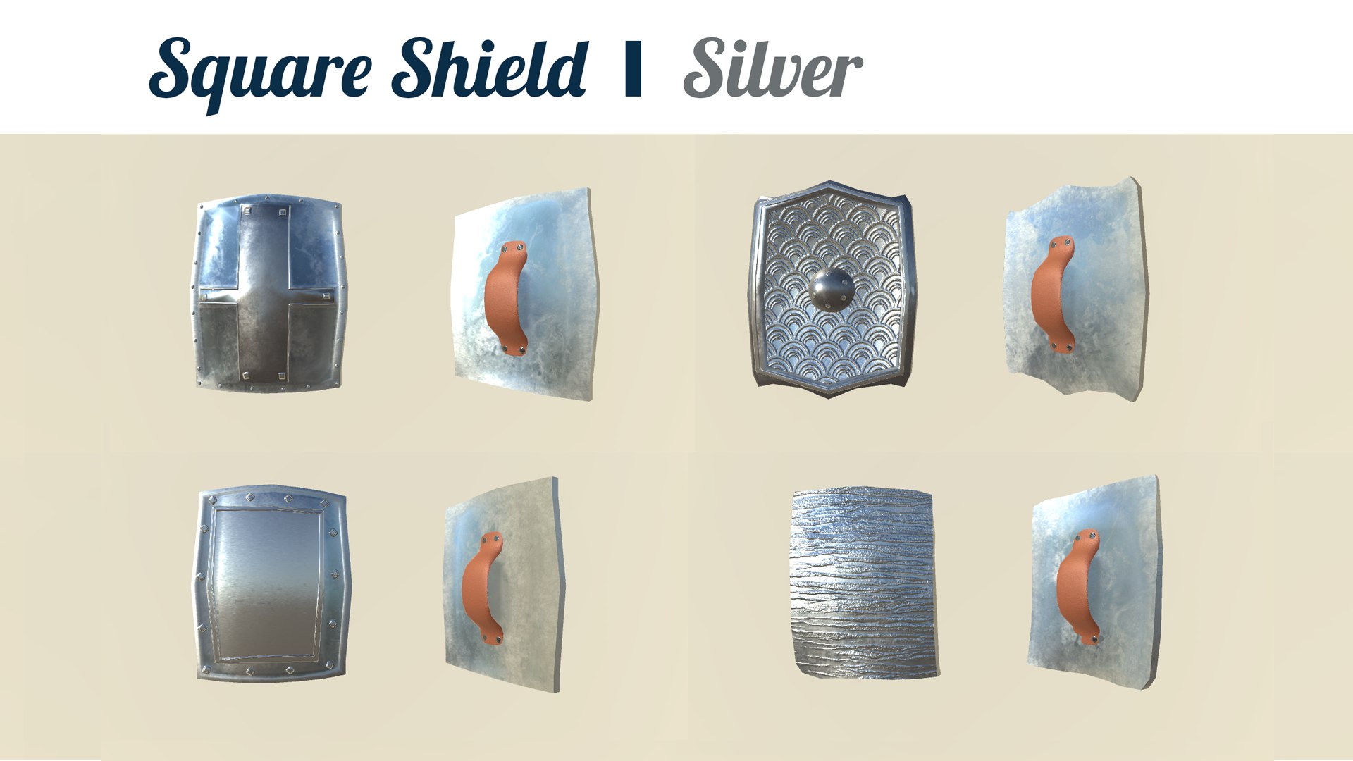 3D square shields pack - TurboSquid 1304727