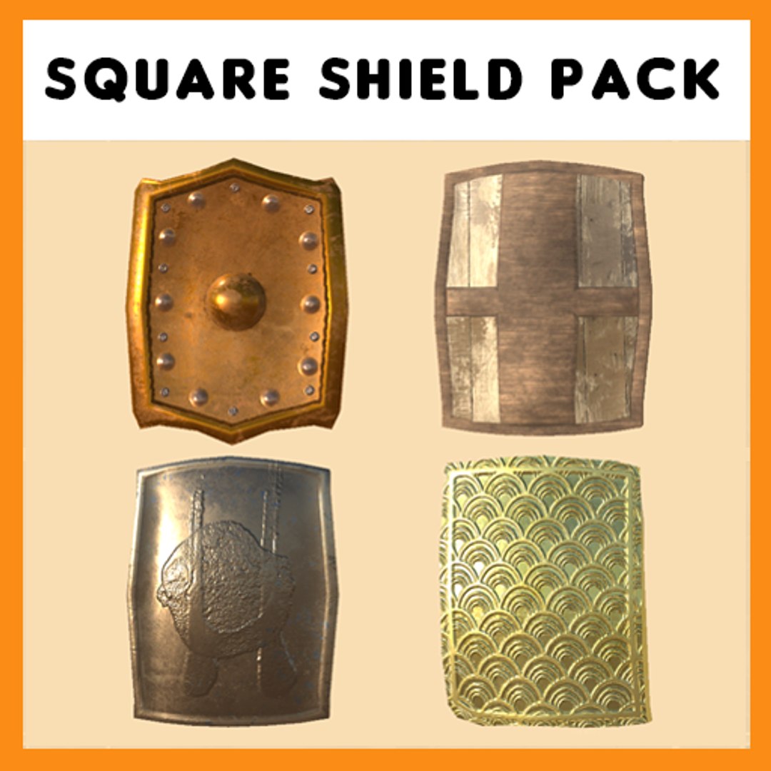 3D square shields pack - TurboSquid 1304727