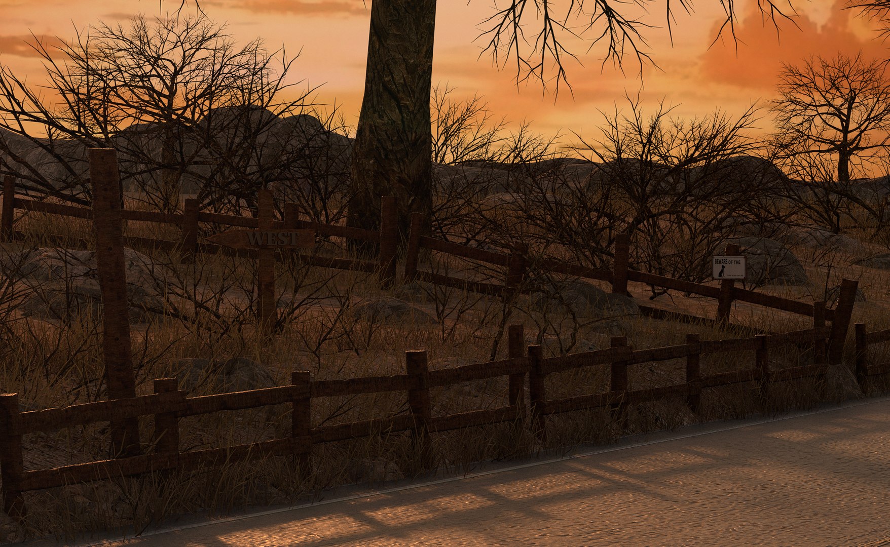 3D Road Sunset Sun - TurboSquid 1542554