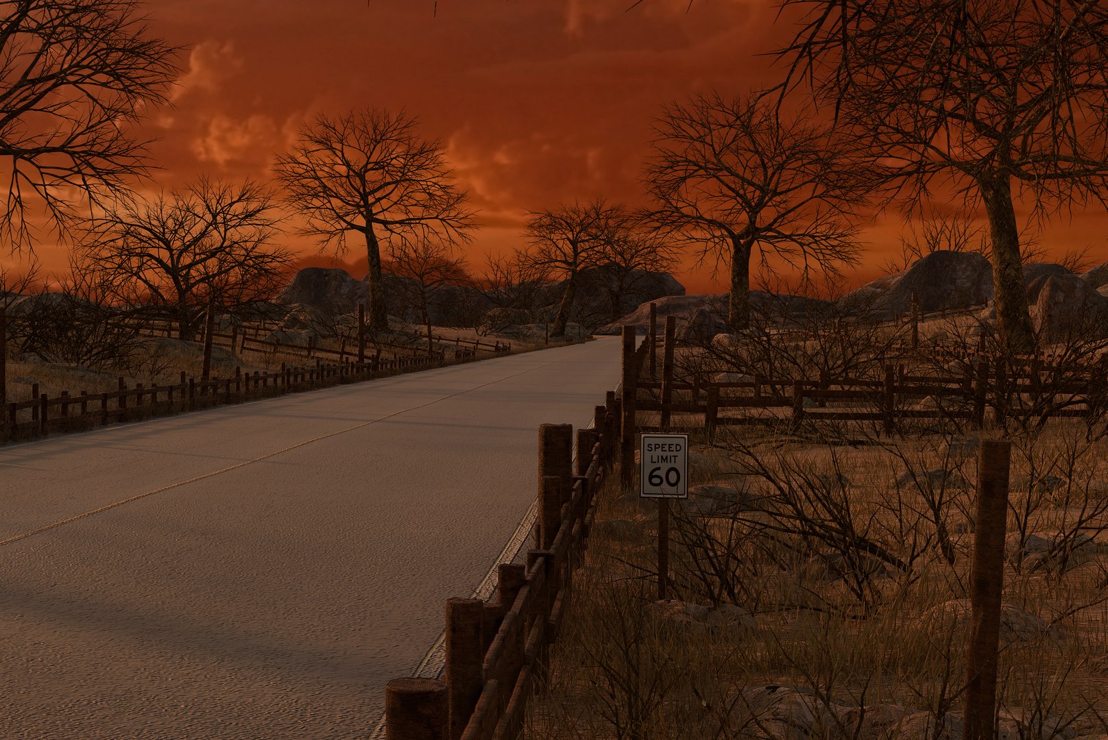 3D Road Sunset Sun - TurboSquid 1542554