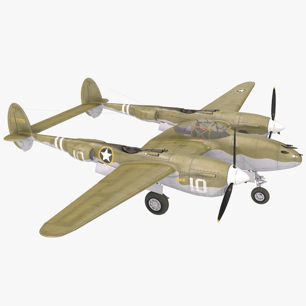 3d lockheed p-38 2 model