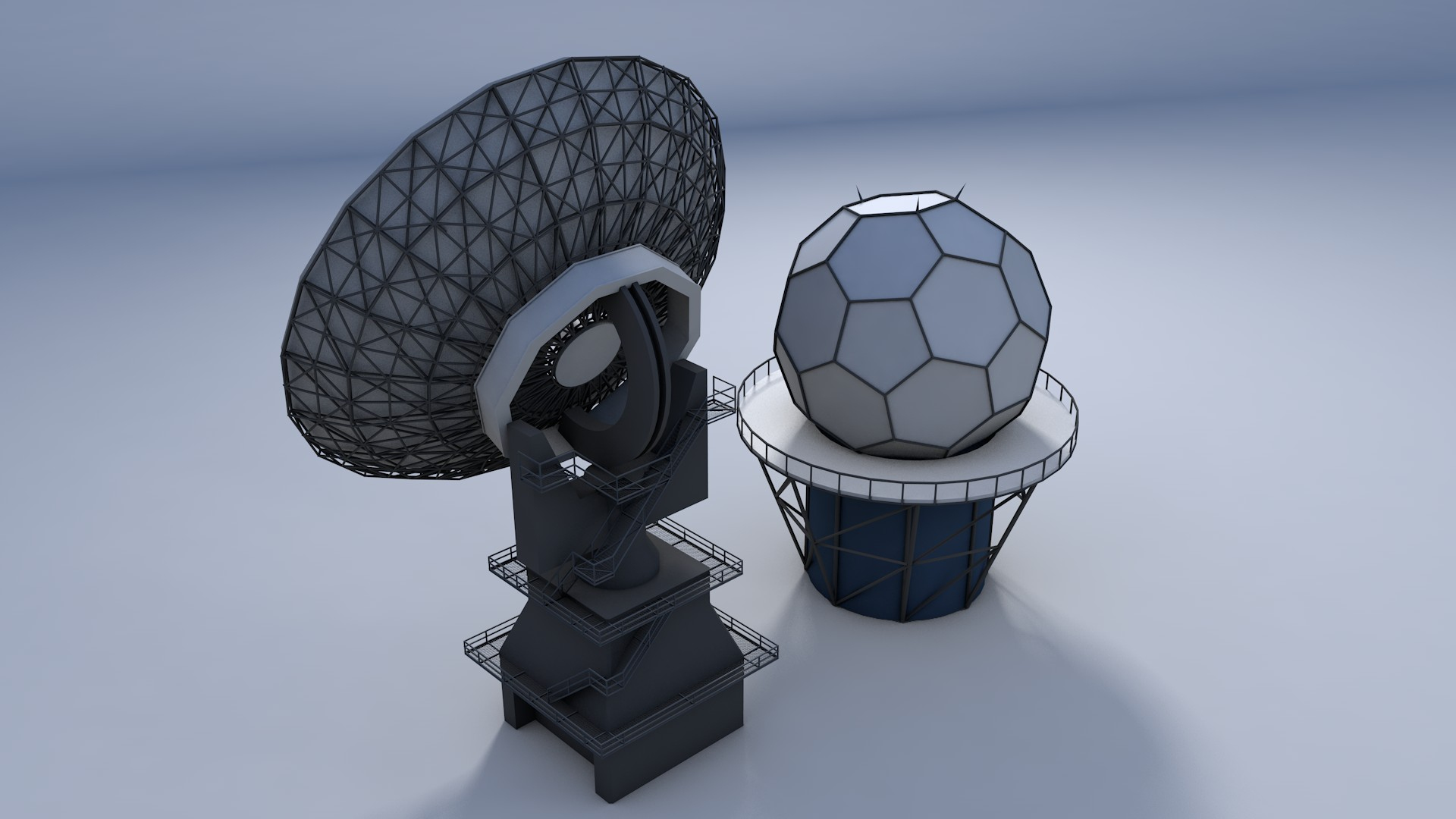Weather radars 3D - TurboSquid 1664322