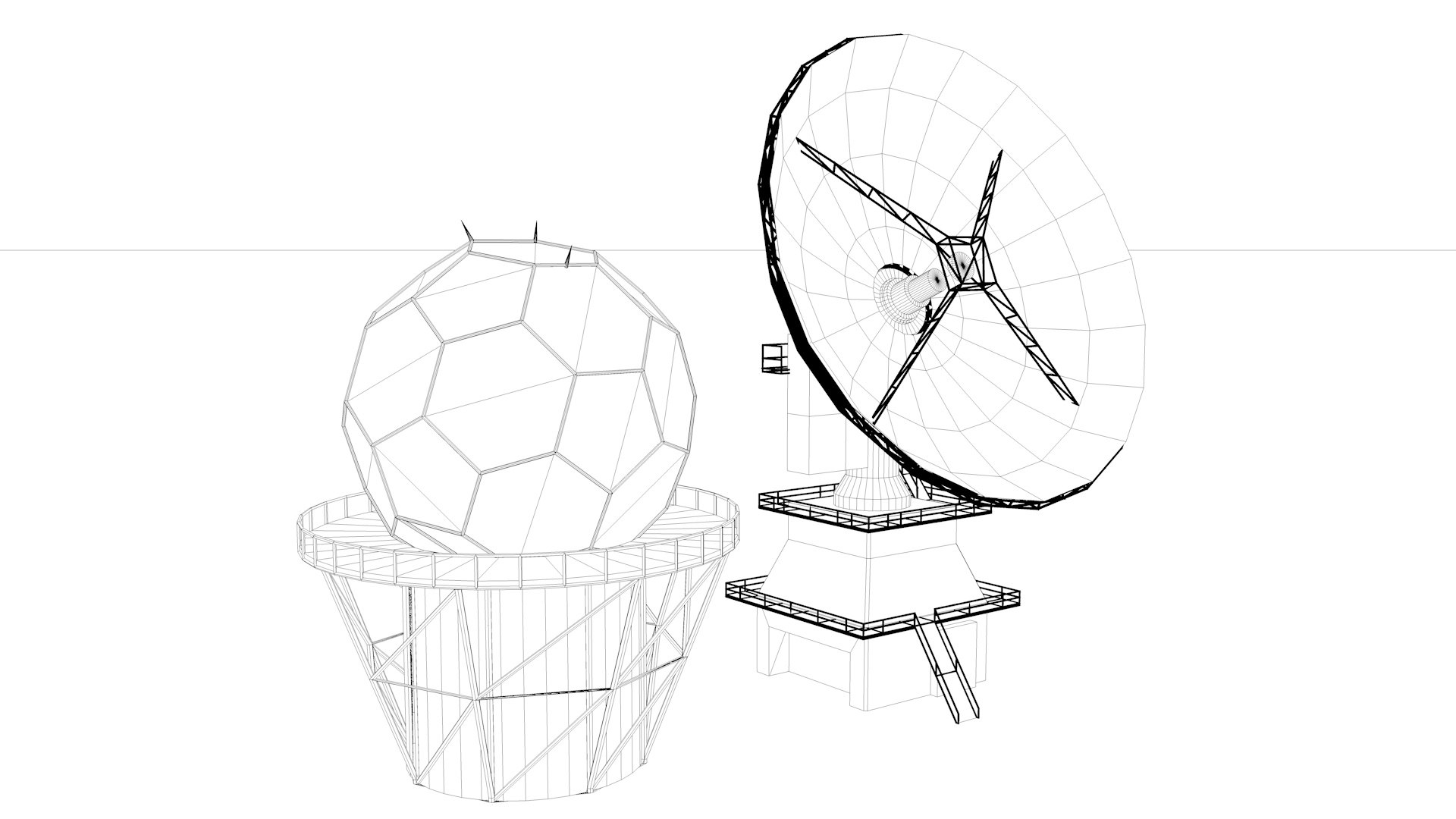 Weather radars 3D - TurboSquid 1664322