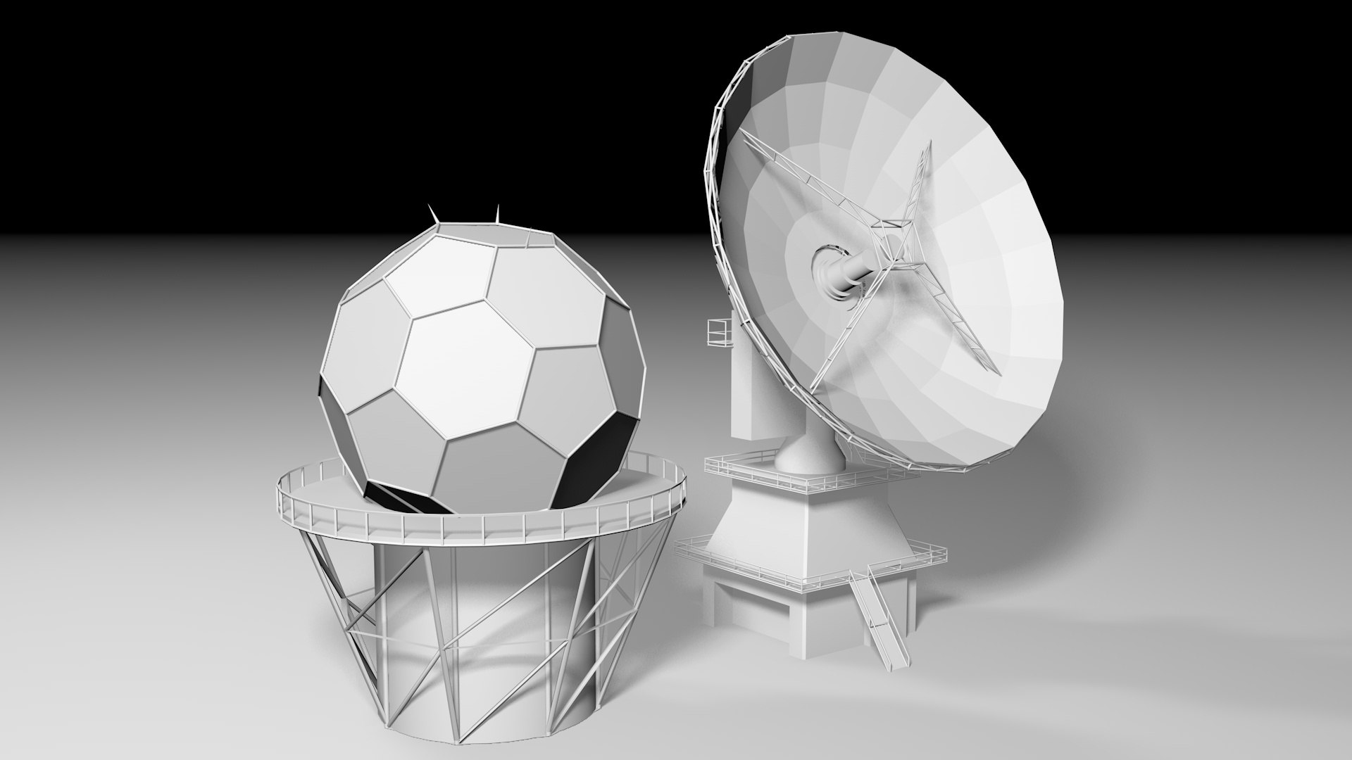 Weather radars 3D - TurboSquid 1664322