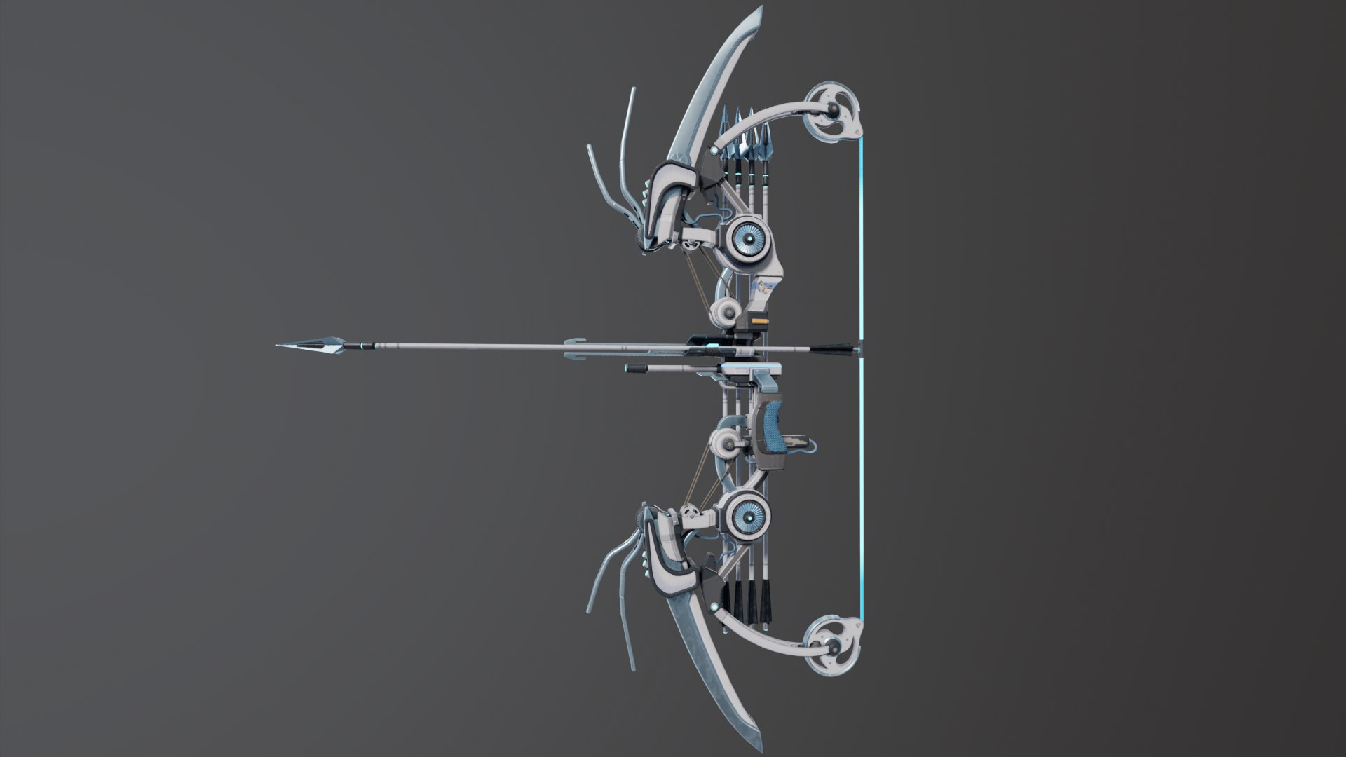 Blue Sci-Fi Compound Bow 3D - TurboSquid 2231853