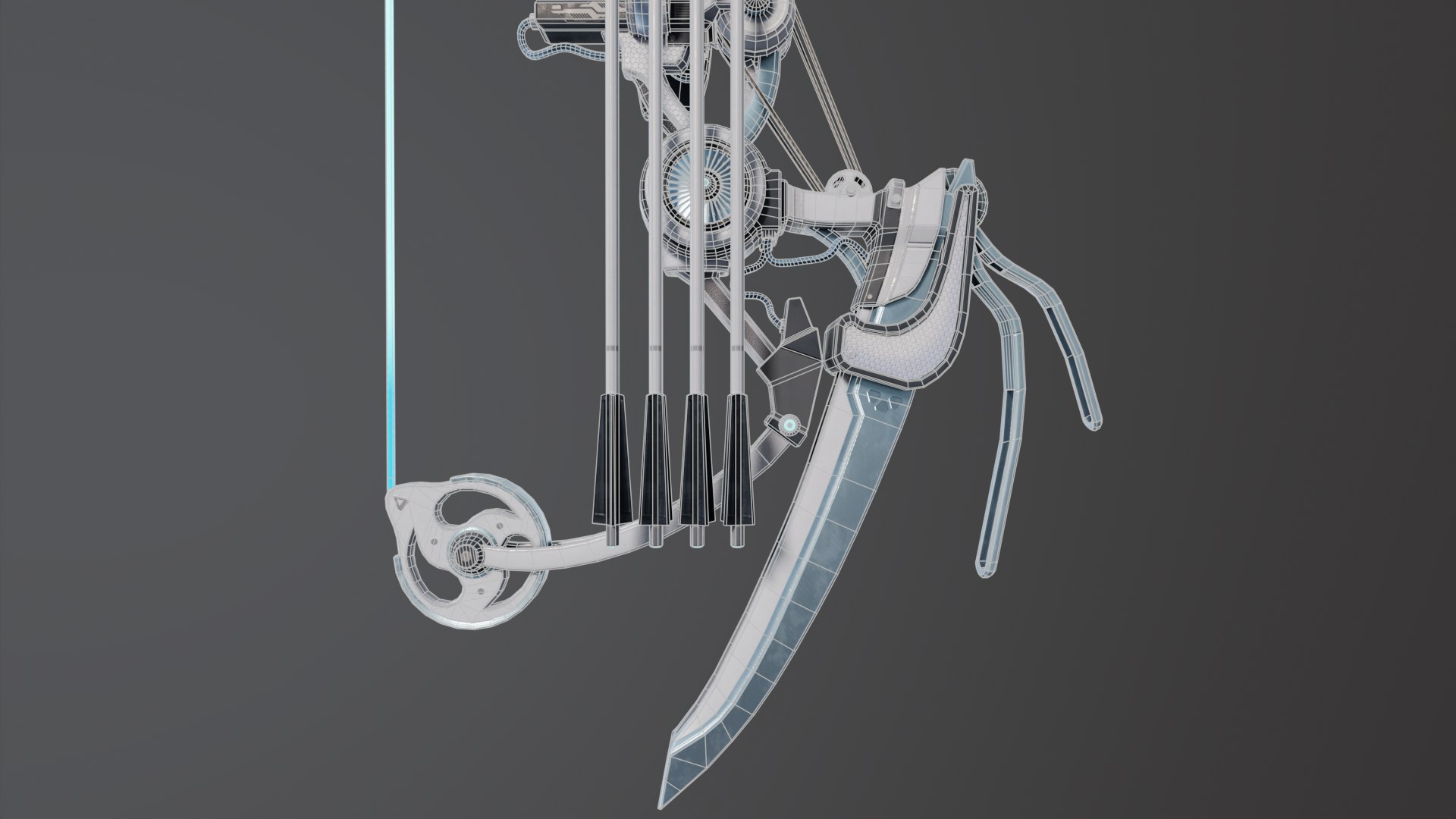 Blue Sci-Fi Compound Bow 3D - TurboSquid 2231853