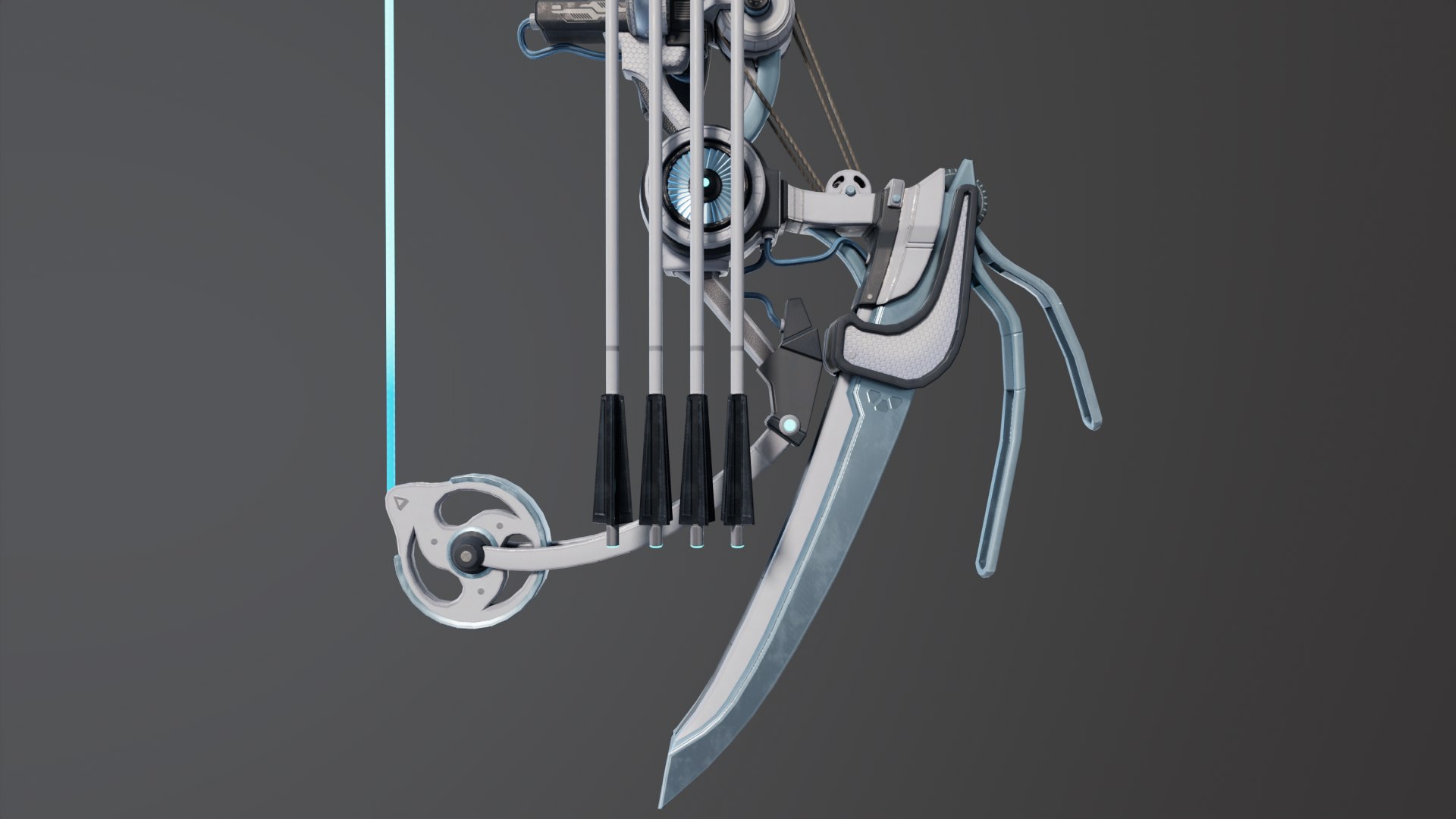 Blue Sci-Fi Compound Bow 3D - TurboSquid 2231853