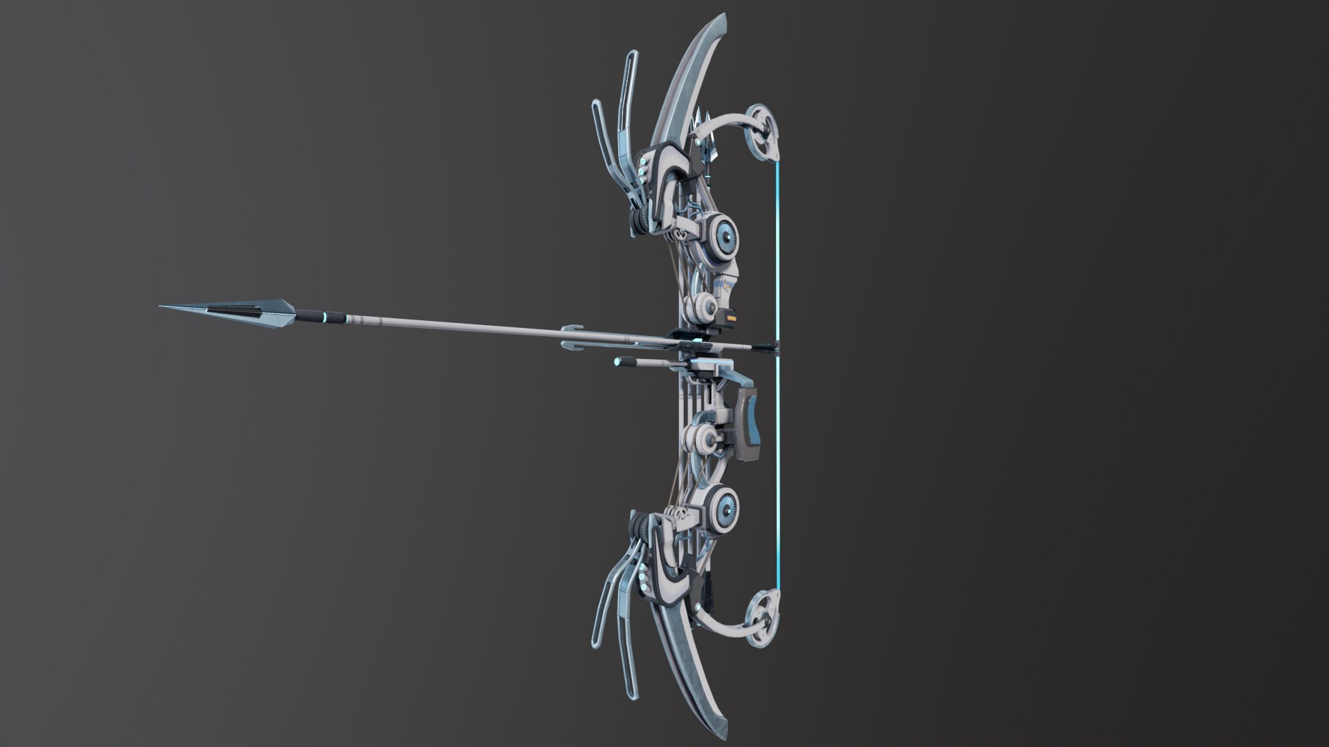 Blue Sci-Fi Compound Bow 3D - TurboSquid 2231853