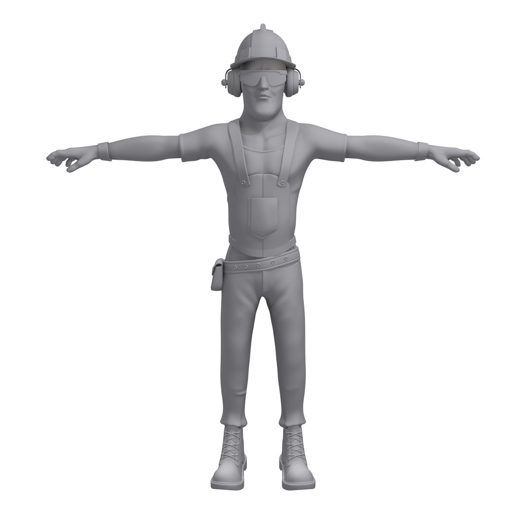 Cartoon Worker 3D Model - TurboSquid 1423093