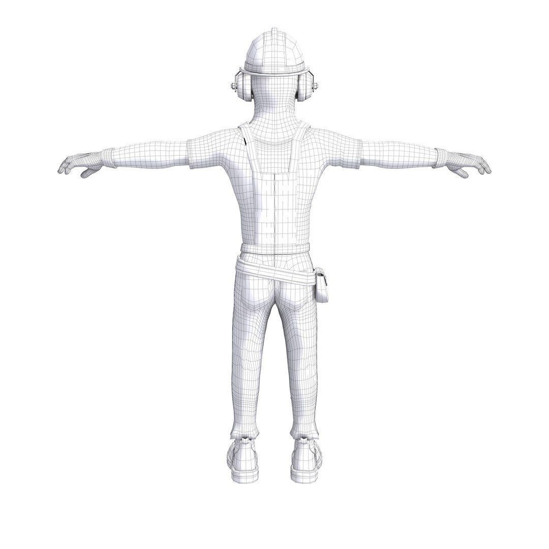 Cartoon Worker 3D Model - TurboSquid 1423093