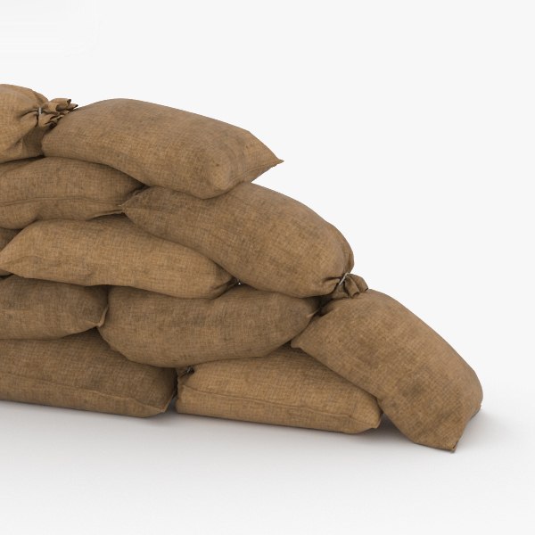 3D sandbags barricade sand model - TurboSquid 1523938