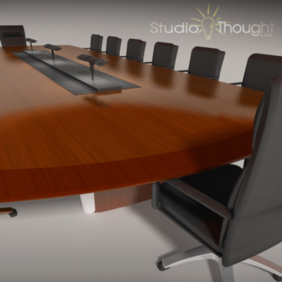 Wood Conference Room Table 3d 3ds