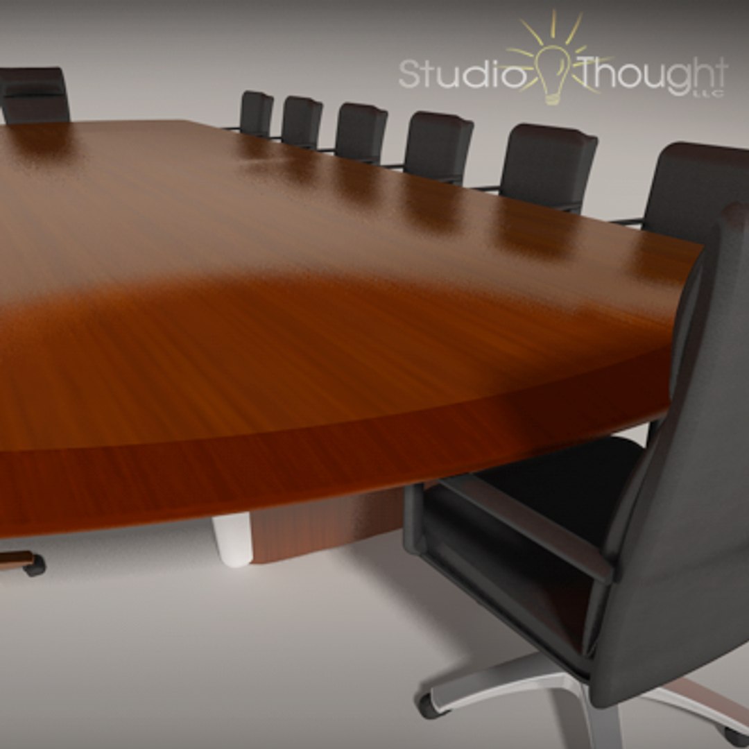 Wood Conference Room Table 3d 3ds