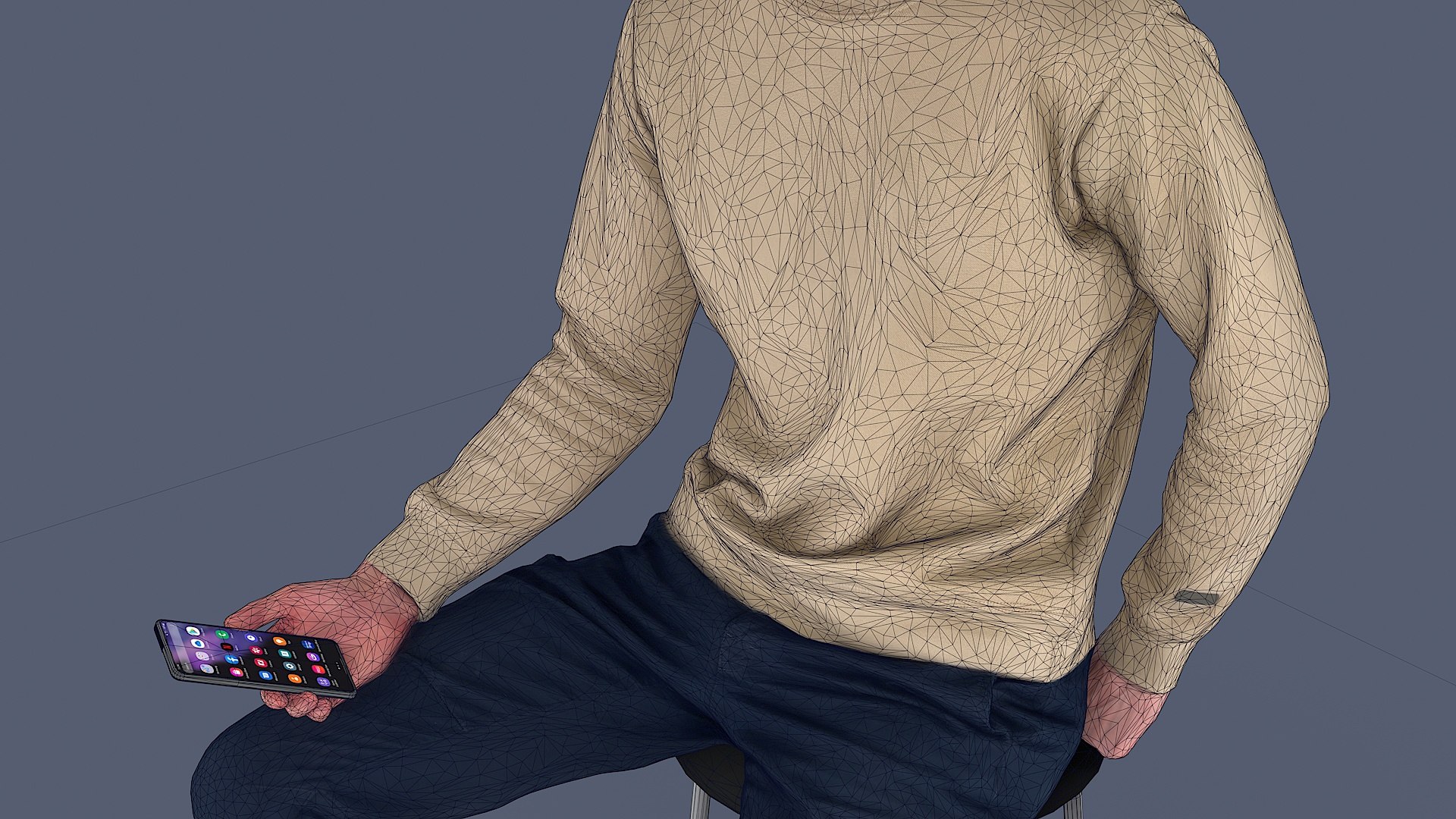 The Curly Observer Man On Bar Stool 3D Model - TurboSquid 2099402