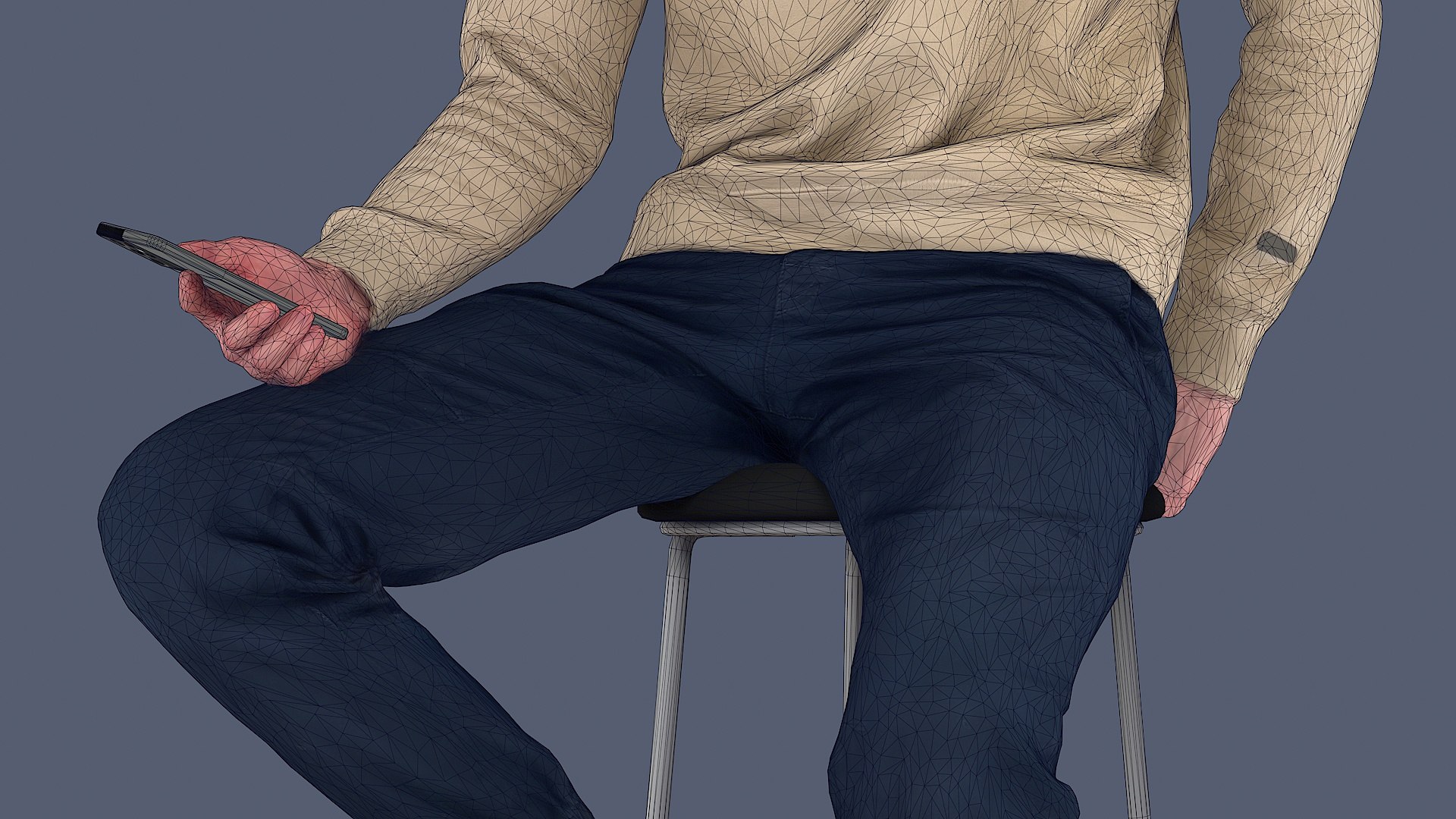 The Curly Observer Man On Bar Stool 3D Model - TurboSquid 2099402