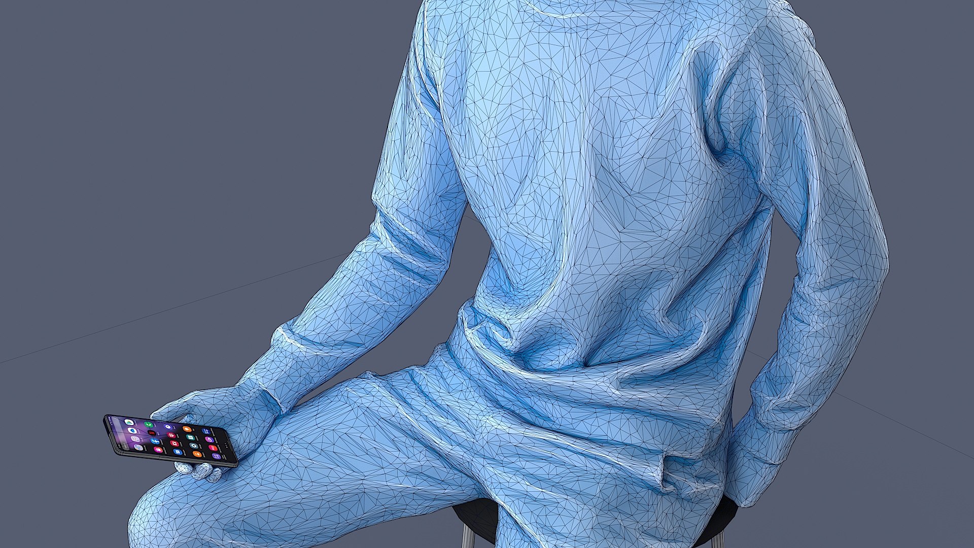 The Curly Observer Man On Bar Stool 3D Model - TurboSquid 2099402