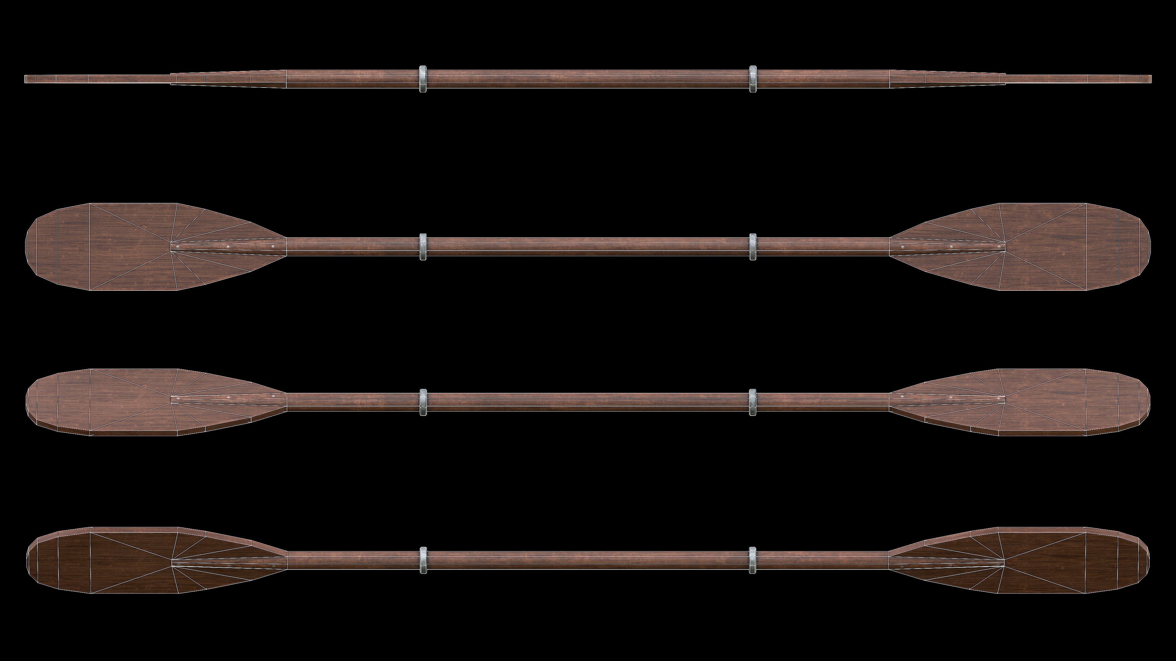 Set of 8 Painted Wooden Paddles 3D model - TurboSquid 1854403