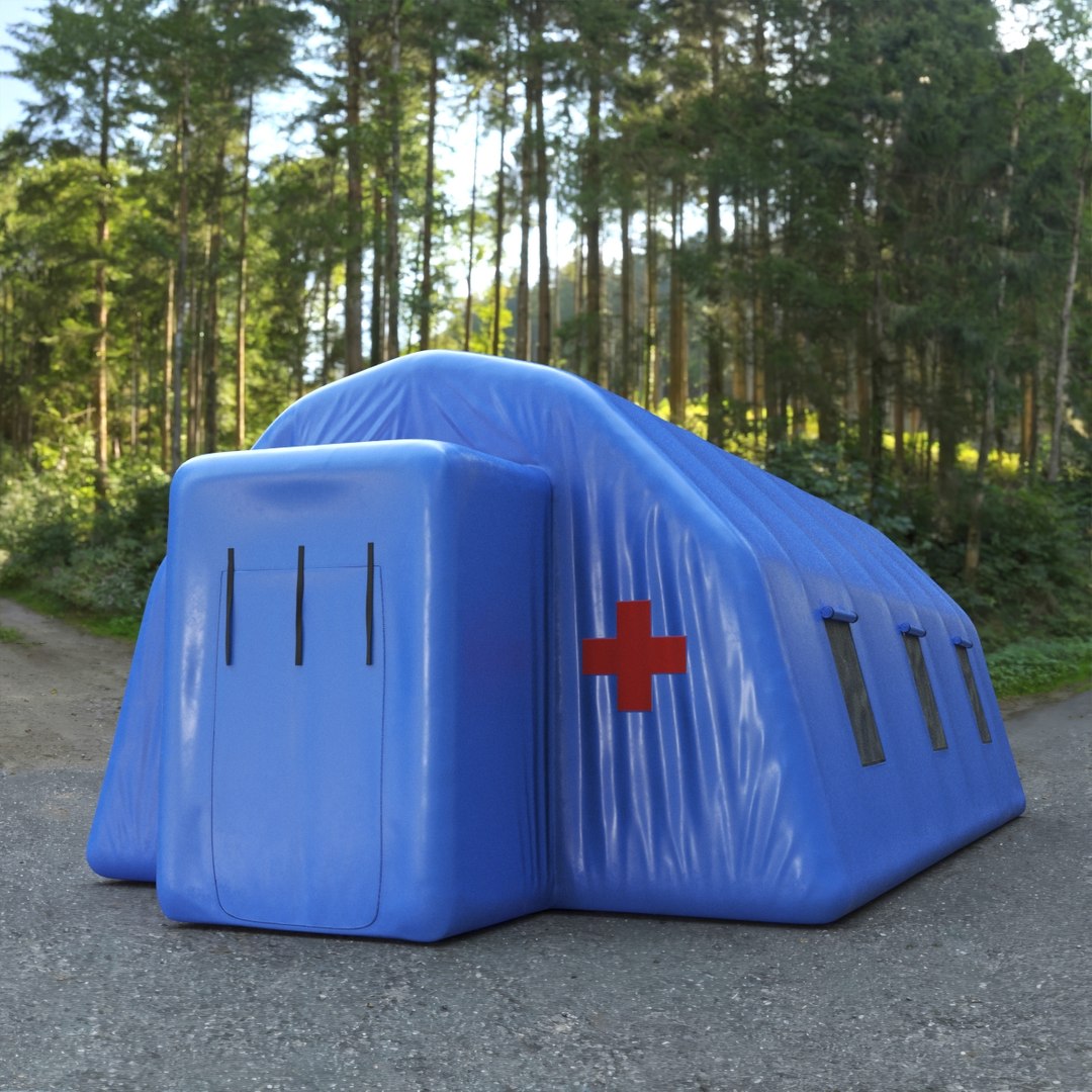 Blue Inflatable Medical Tent Draped 3D - TurboSquid 2250245