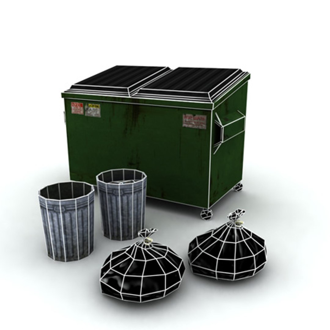 3d trash litter props