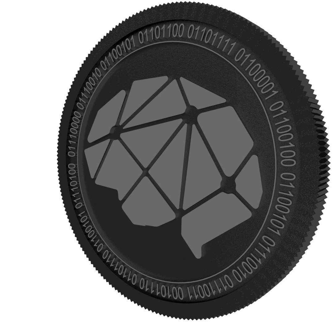3D deepbrain chain black coin model - TurboSquid 1495613