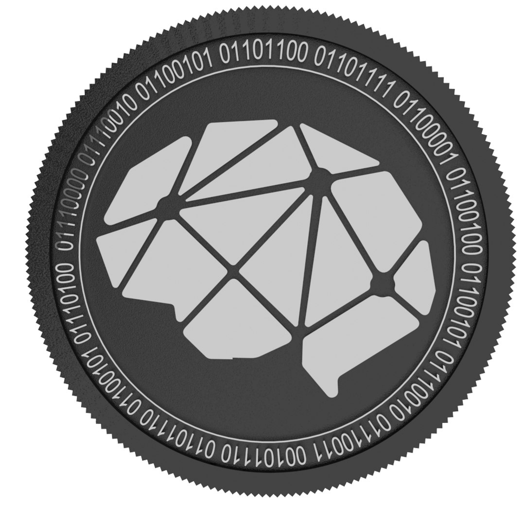 3D deepbrain chain black coin model - TurboSquid 1495613