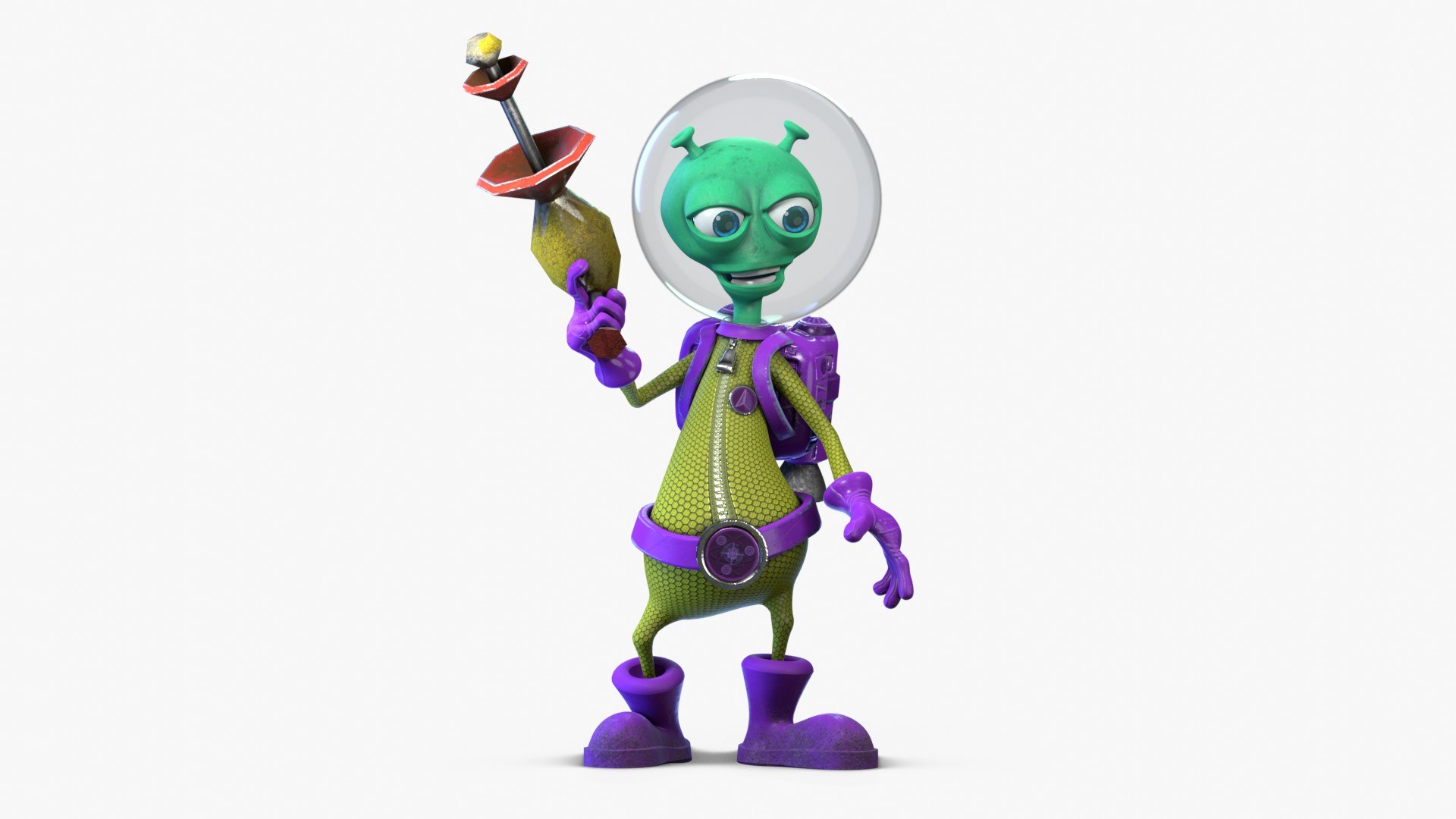 3D Cartoon Alien - TurboSquid 1972022