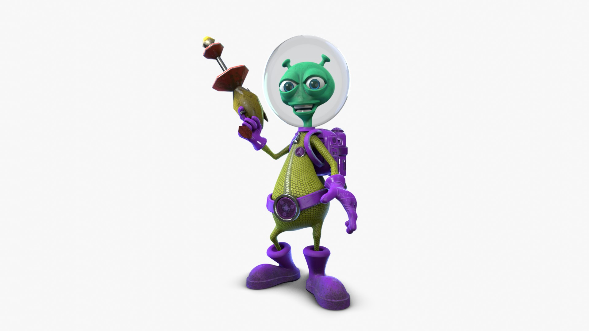 3D Cartoon Alien - TurboSquid 1972022