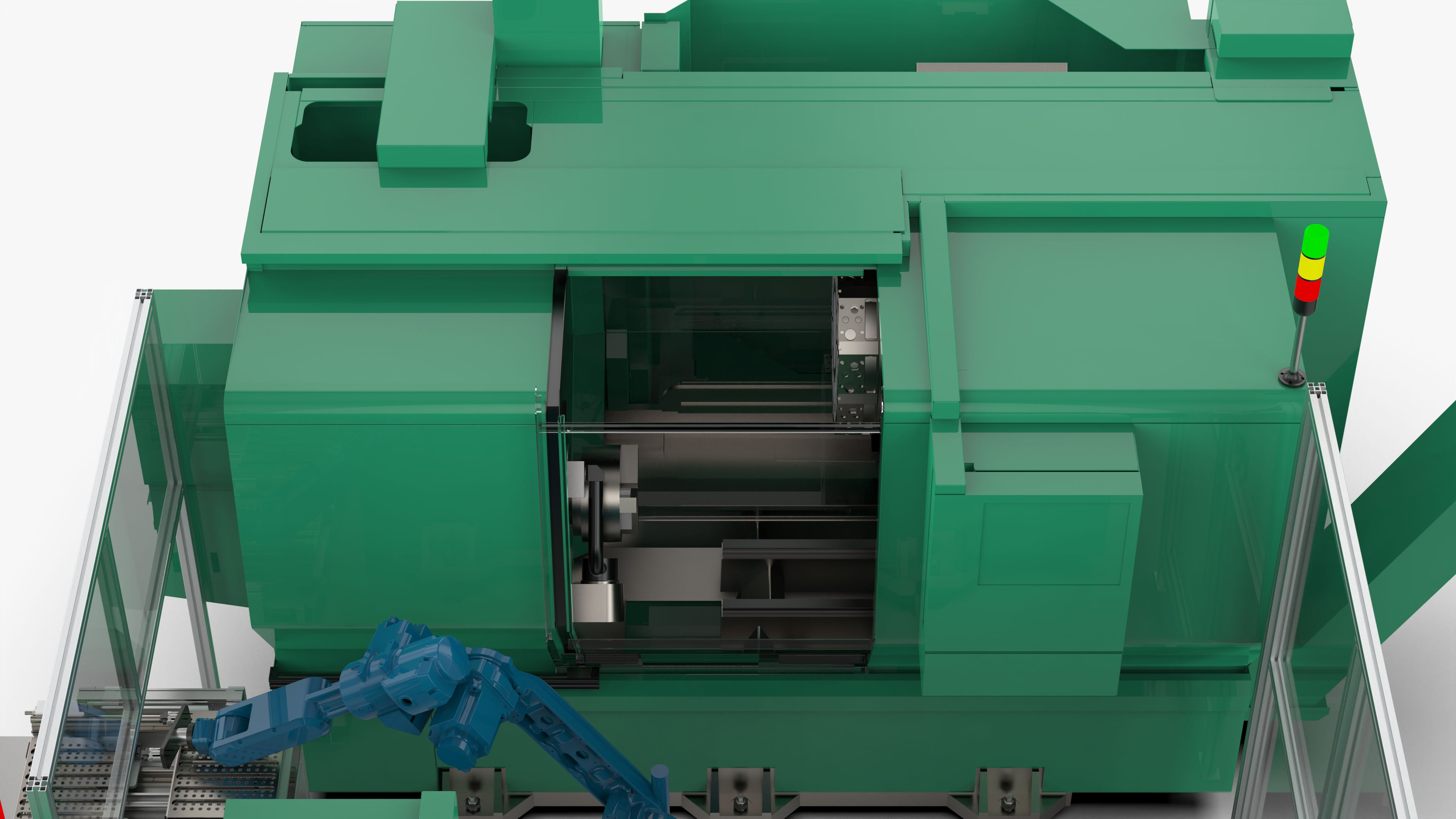 modelo 3d Automatic Double Station Lathe Loading and Unloading Machine ...