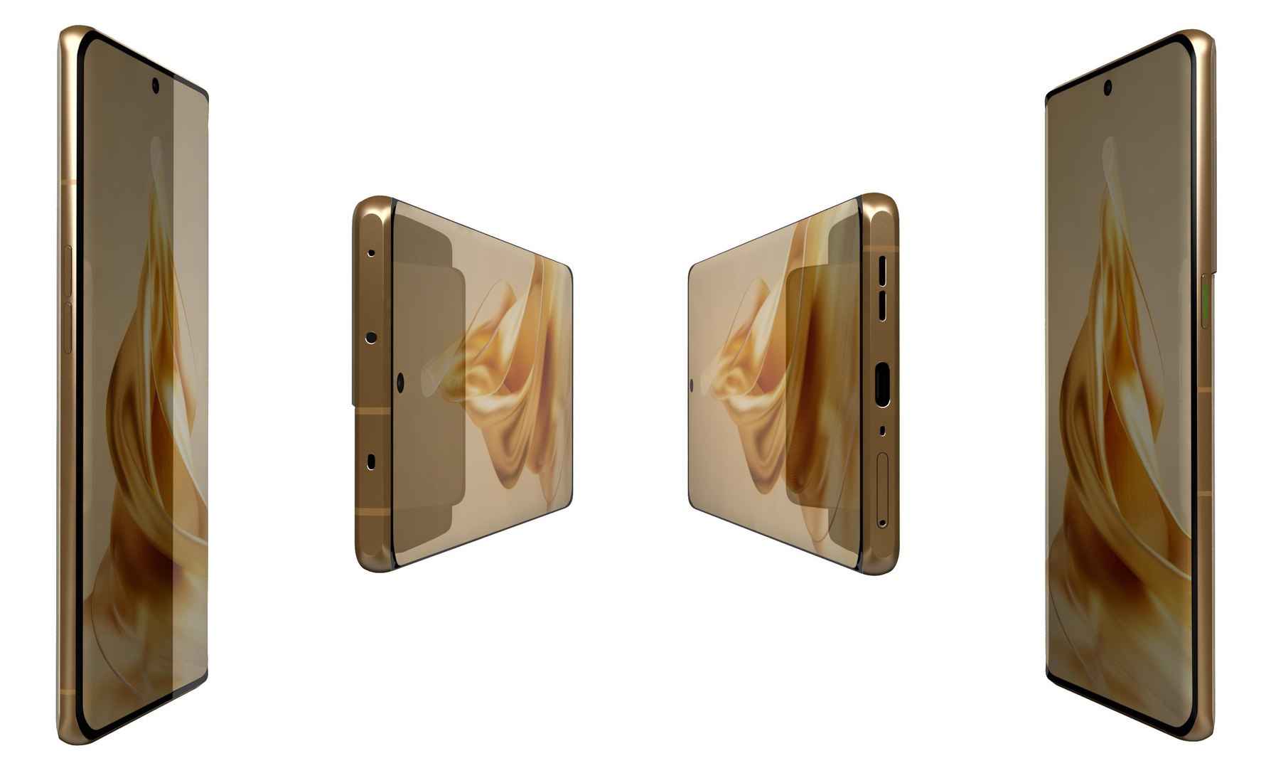 3D OPPO Reno9 Pro Plus Gold model - TurboSquid 1995103